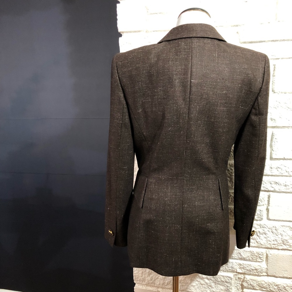 Escada Wool Linen Blend Tweed Blazer - Gem